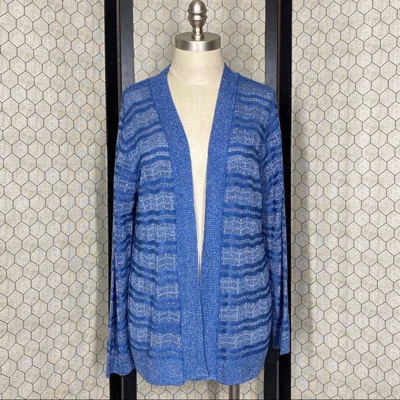 Bon Worth | Sweaters | Bon Worth Biltmore Blue Open Knit Cardigan ...
